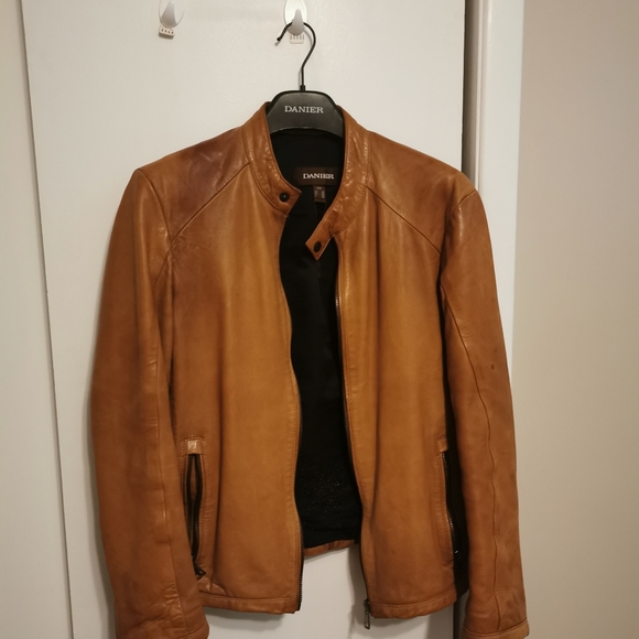 Danier leather | Jackets & Coats | Light Brown Real Leather Jacket ...